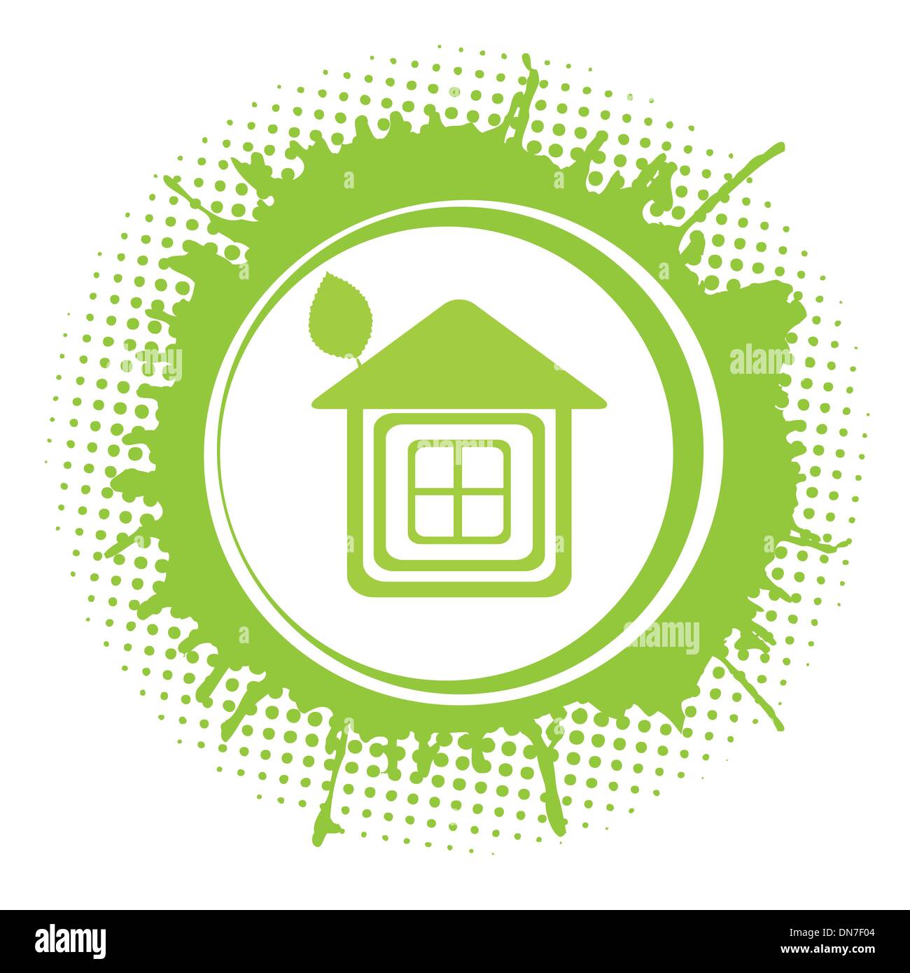 Eco home icon symbol Cut Out Stock Images & Pictures - Alamy