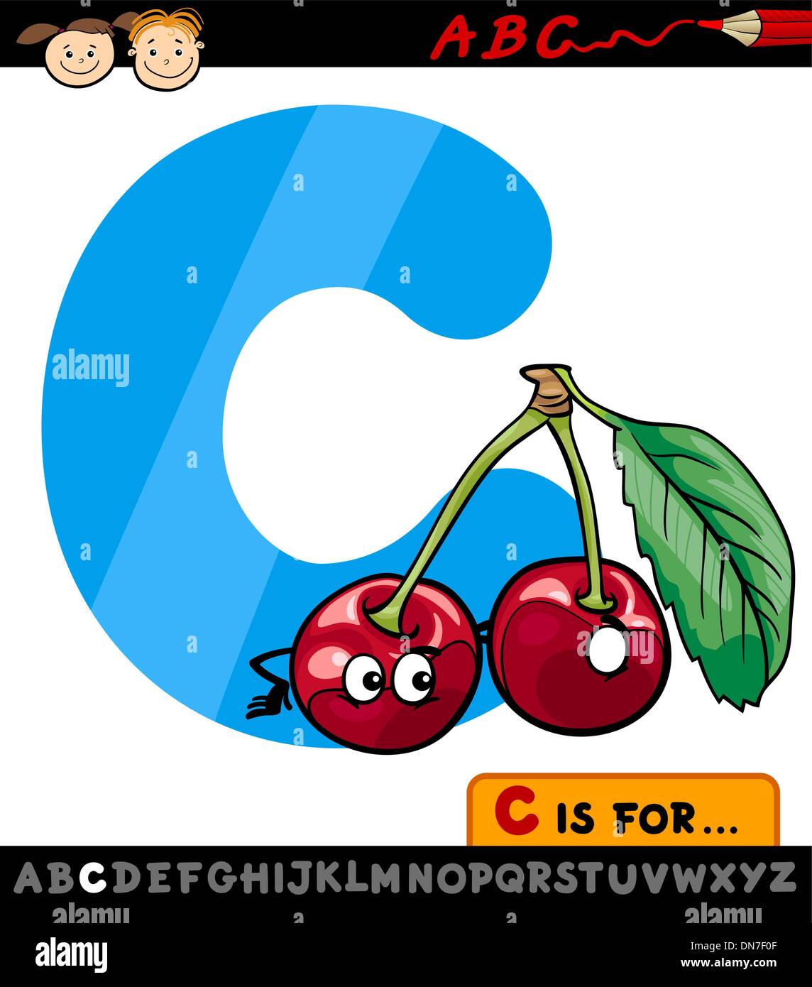 letter c with cherry cartoon illustration Stock Vector Image & Art - Alamy