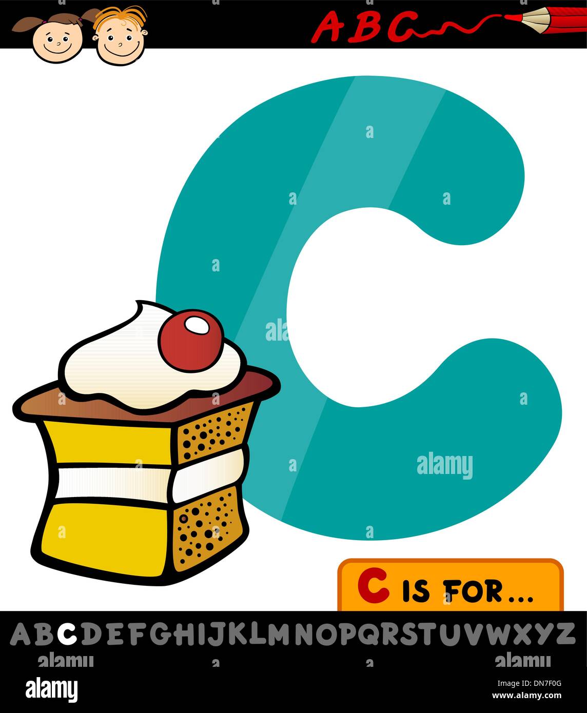 letter c with cake cartoon illustration Stock Vector Image & Art - Alamy