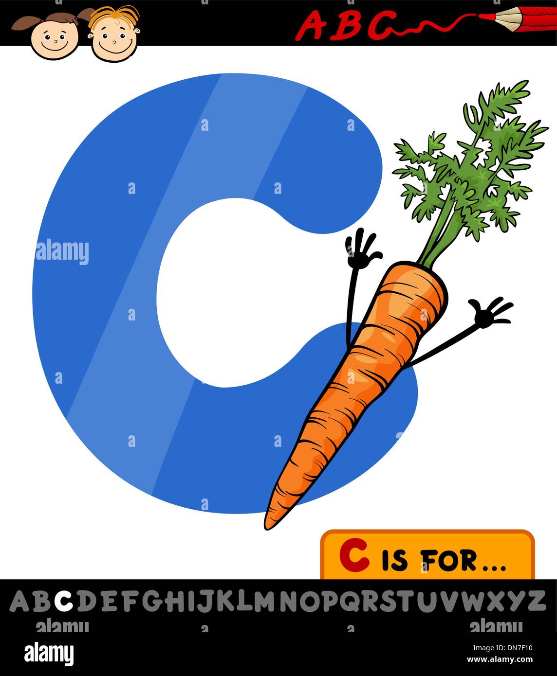 letter c with carrot cartoon illustration Stock Vector Image & Art - Alamy