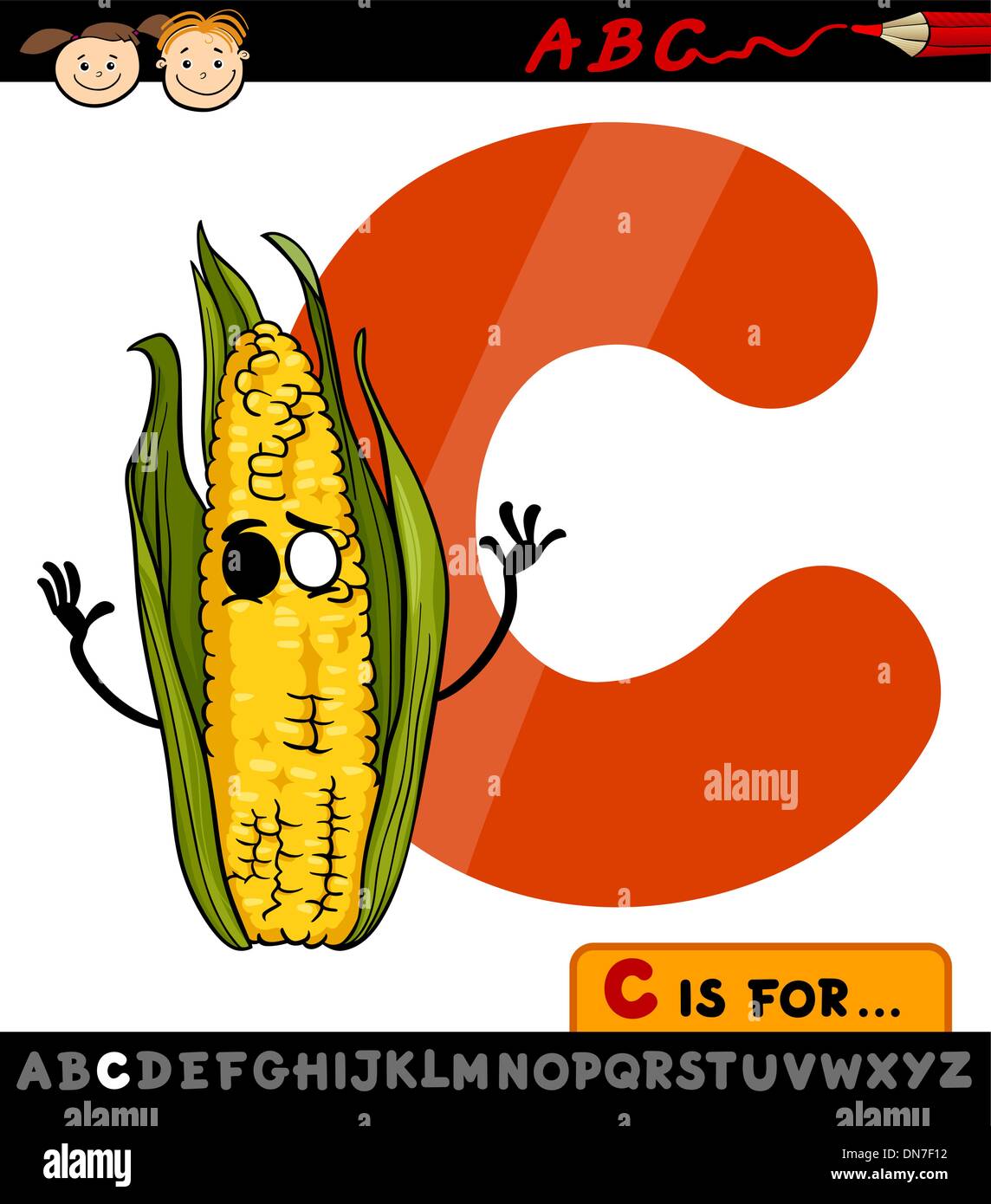 letter c with corn cartoon illustration Stock Vector Image & Art - Alamy