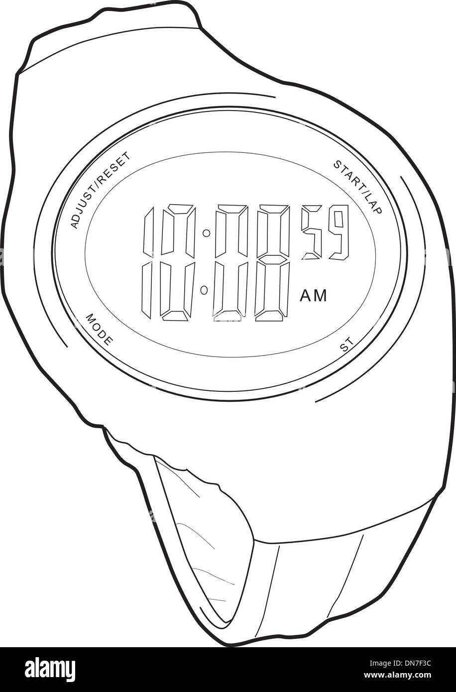 Sports Watch Line Drawing Stock Vector Image & Art - Alamy