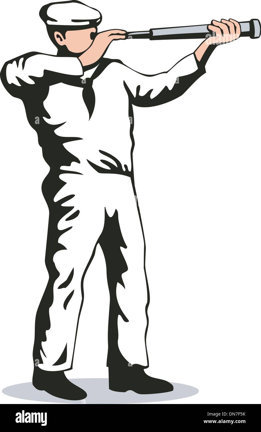 Sailorman with Telescope Stock Vector Image & Art - Alamy