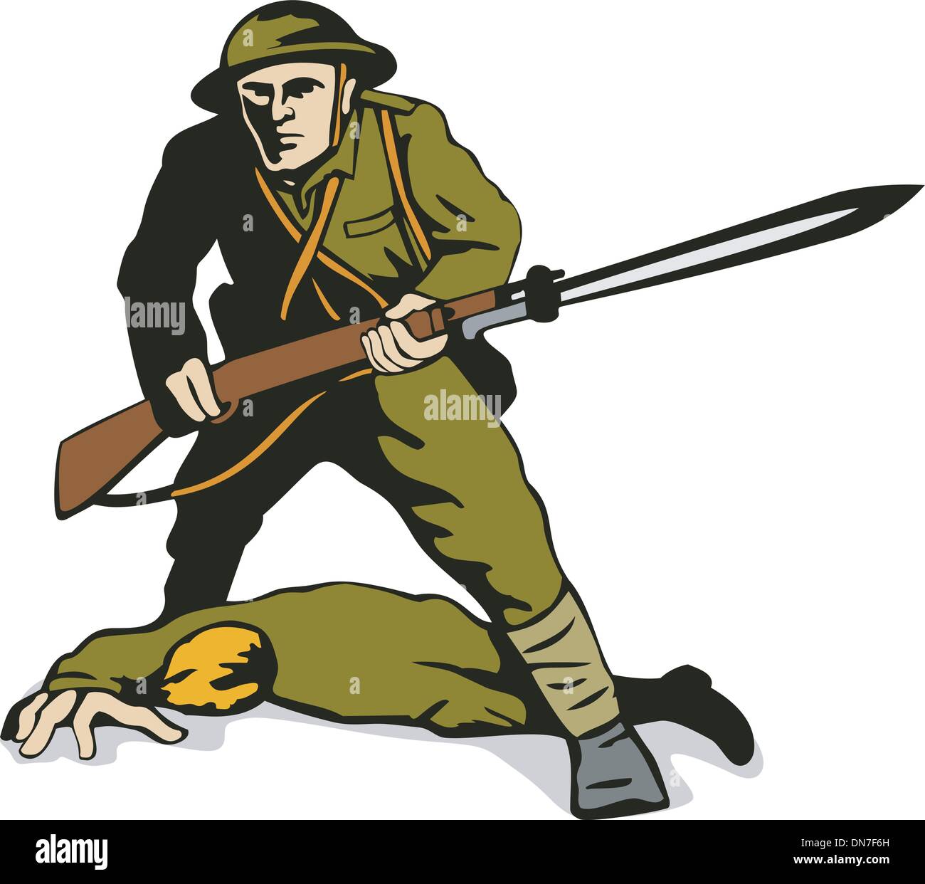 Standing soldier holding Stock Vector Images - Alamy