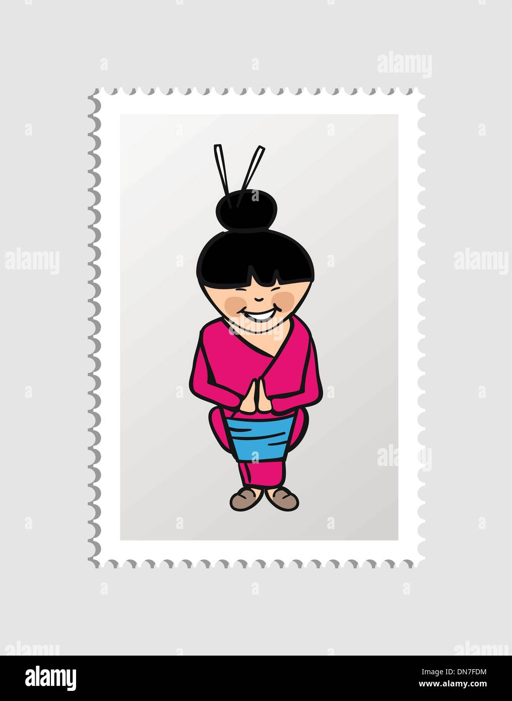 Cartoon japanese woman traditional dress Stock Vector Images - Alamy
