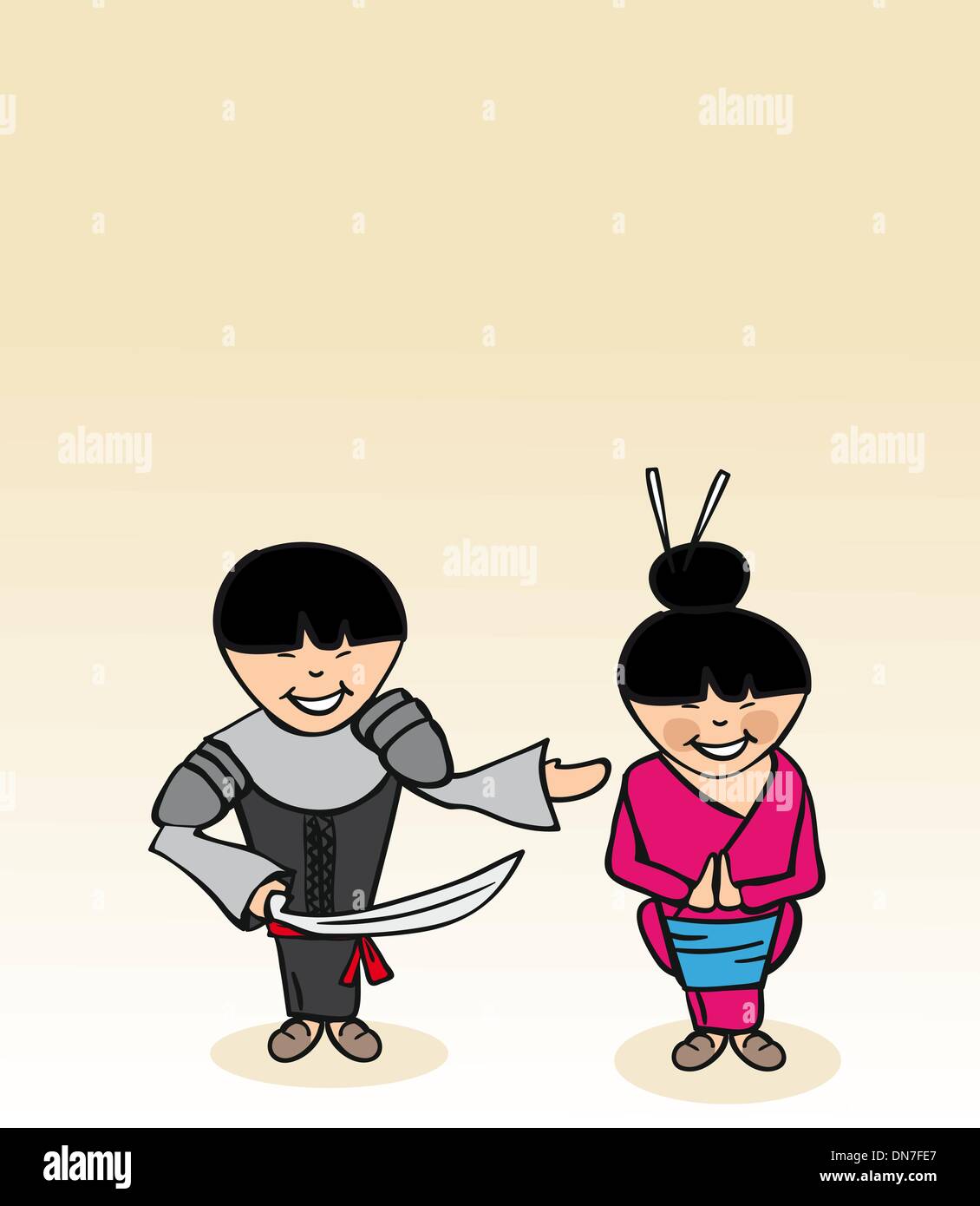 Cartoon japanese woman traditional dress Stock Vector Images - Alamy