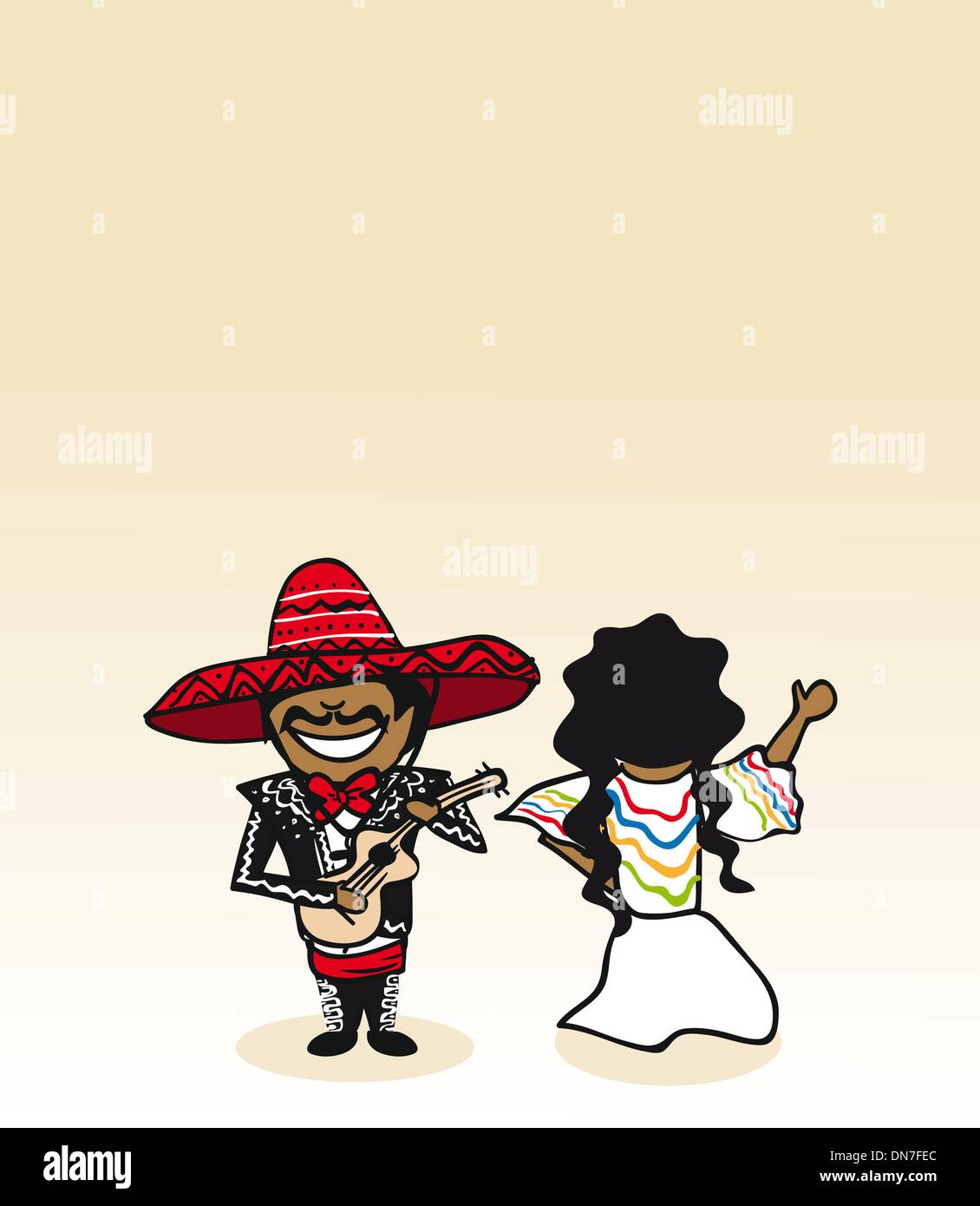 Mexican cartoon couple social media buble Stock Vector Image & Art - Alamy