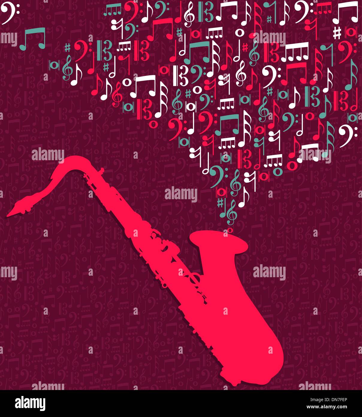 Saxophone music notes splash Stock Vector Image & Art - Alamy