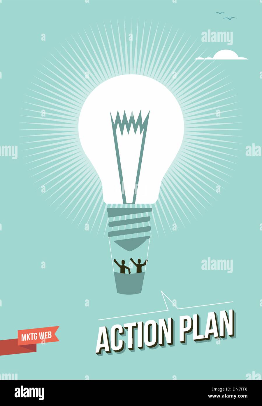 Marketing web action plan light bulb illustration Stock Vector Image ...