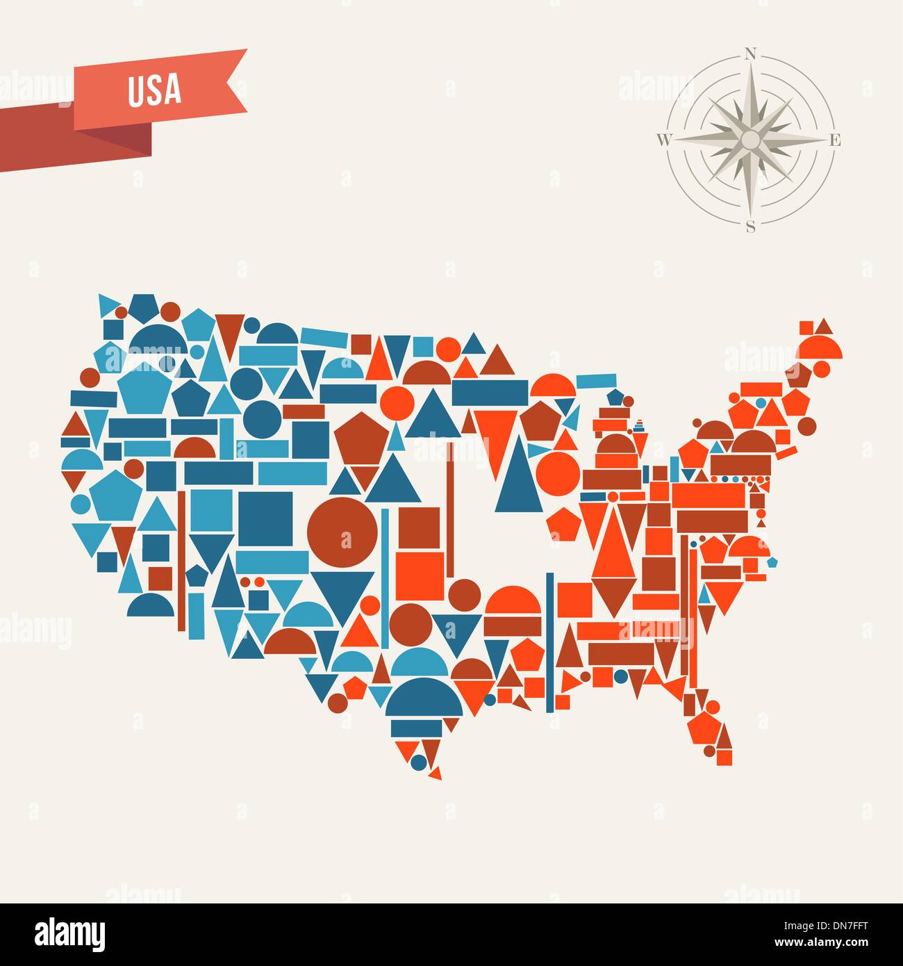 USA geometric figures map Stock Vector Image & Art - Alamy