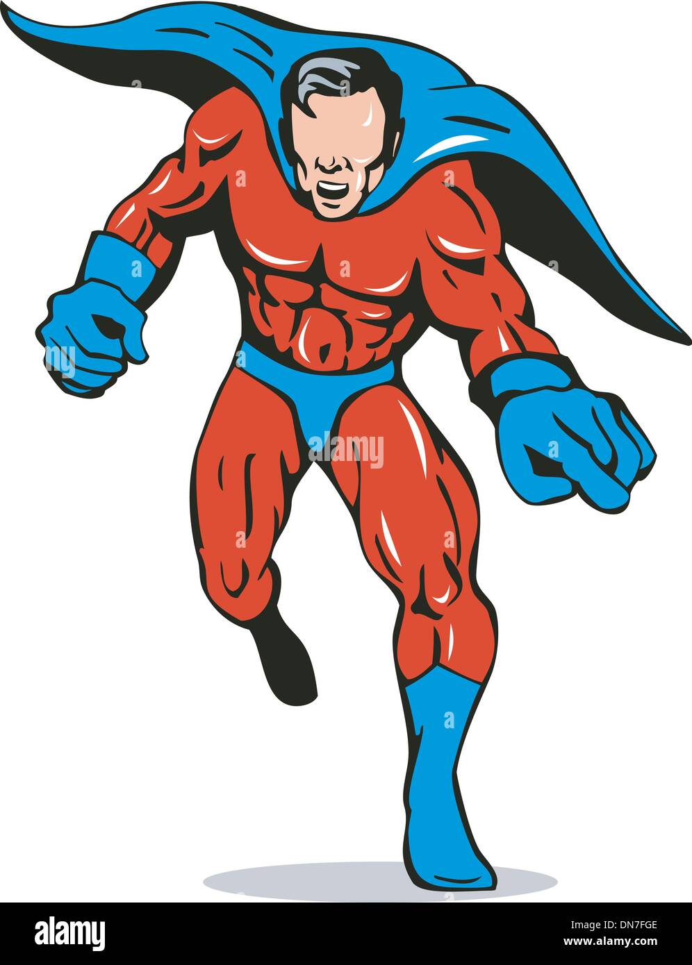 Super Hero Running Pointing Retro Stock Vector Image & Art - Alamy