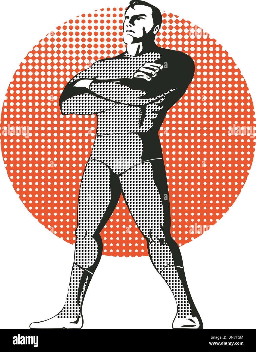 Super Hero Standing Retro Stock Vector Image & Art - Alamy