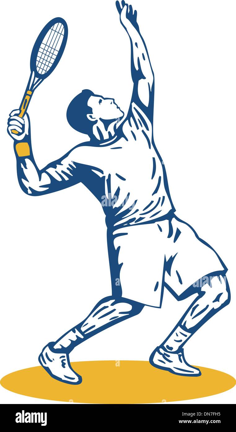 Retro tennis man Stock Vector Images - Alamy