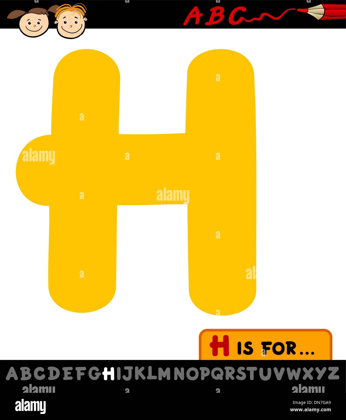 letter h with hat cartoon illustration Stock Vector Image & Art - Alamy