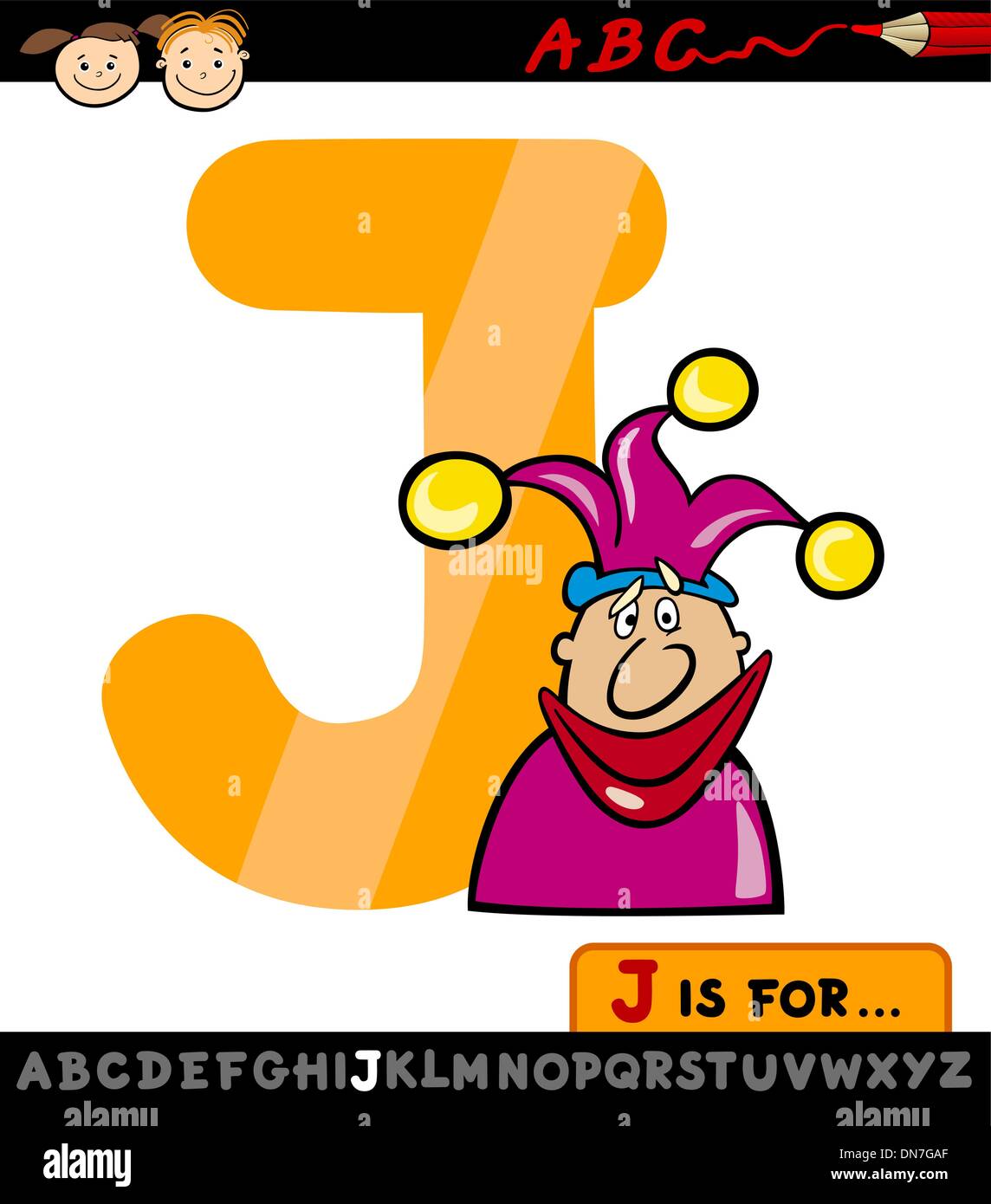 letter j with jester cartoon illustration Stock Vector Image & Art - Alamy