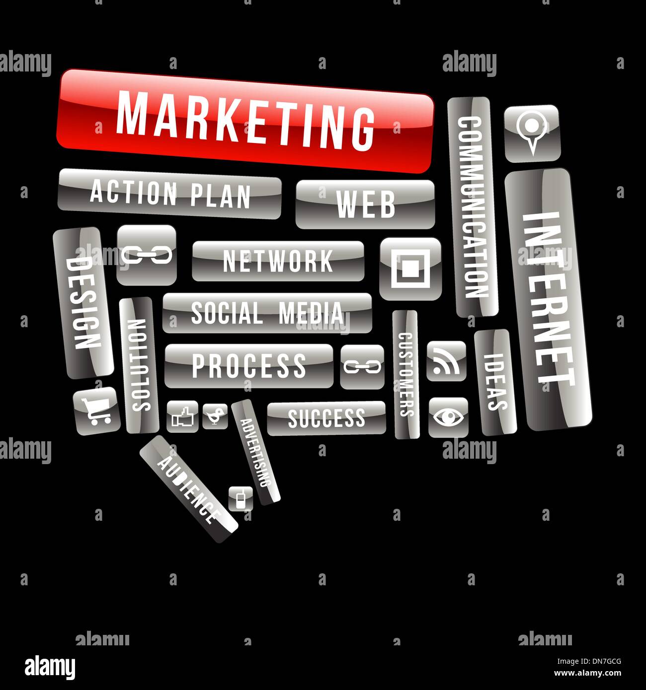 Marketing social media speech bubble Stock Vector Image & Art - Alamy