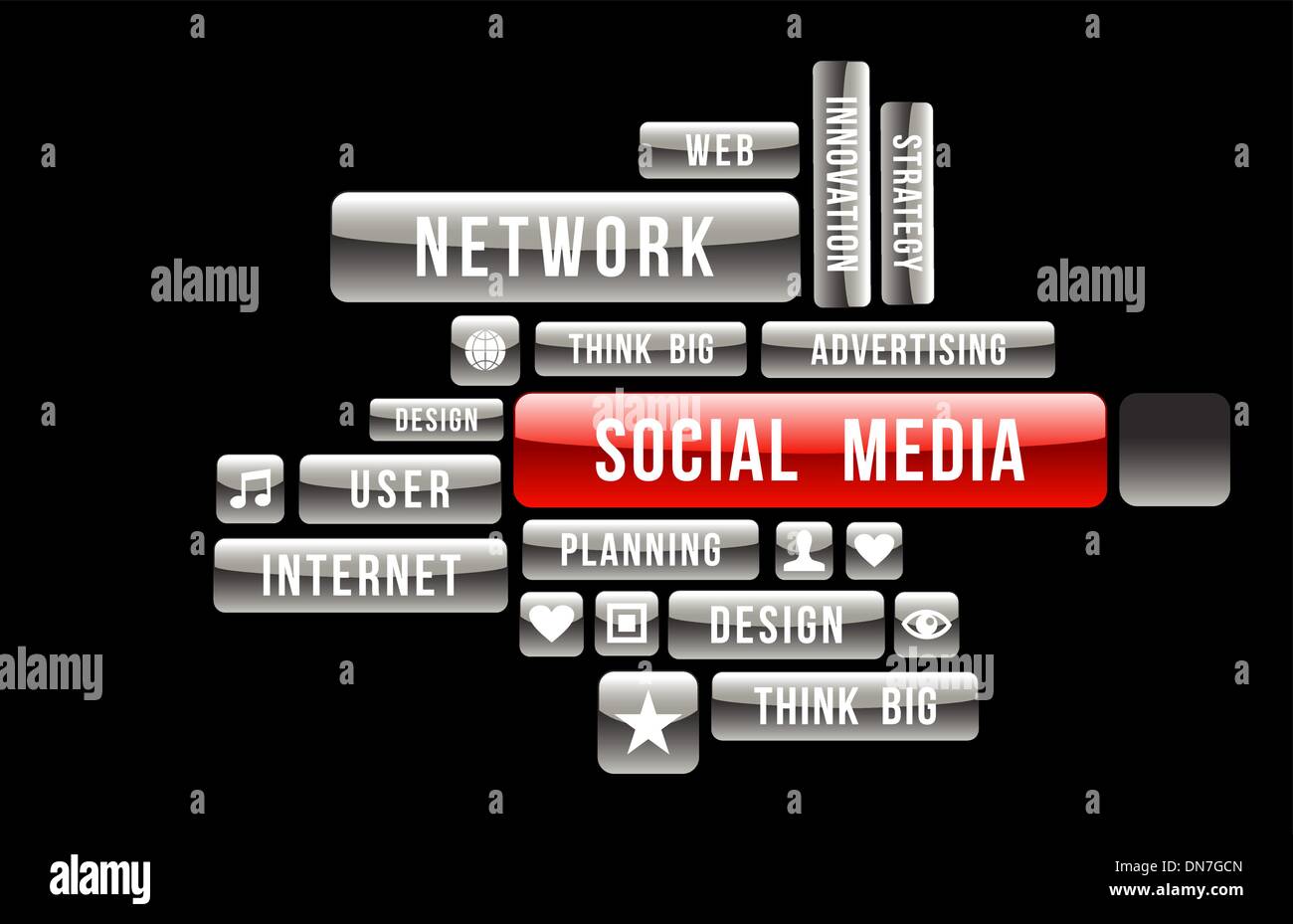 Social media web buttons Stock Vector Image & Art - Alamy