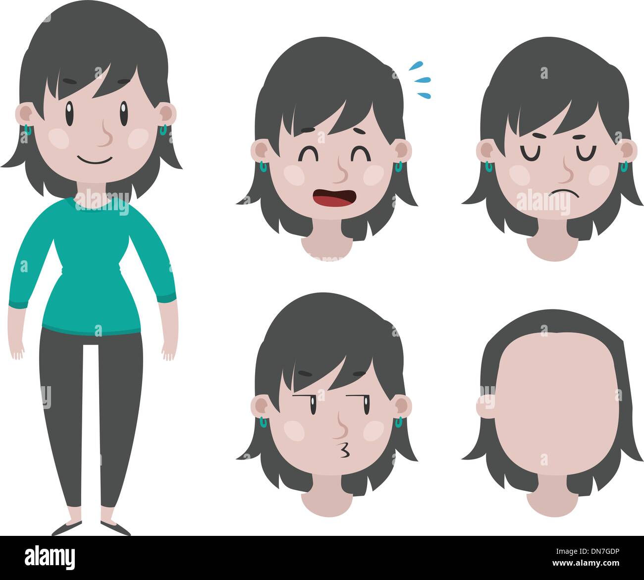 Cartoon serious girl hi-res stock photography and images - Alamy