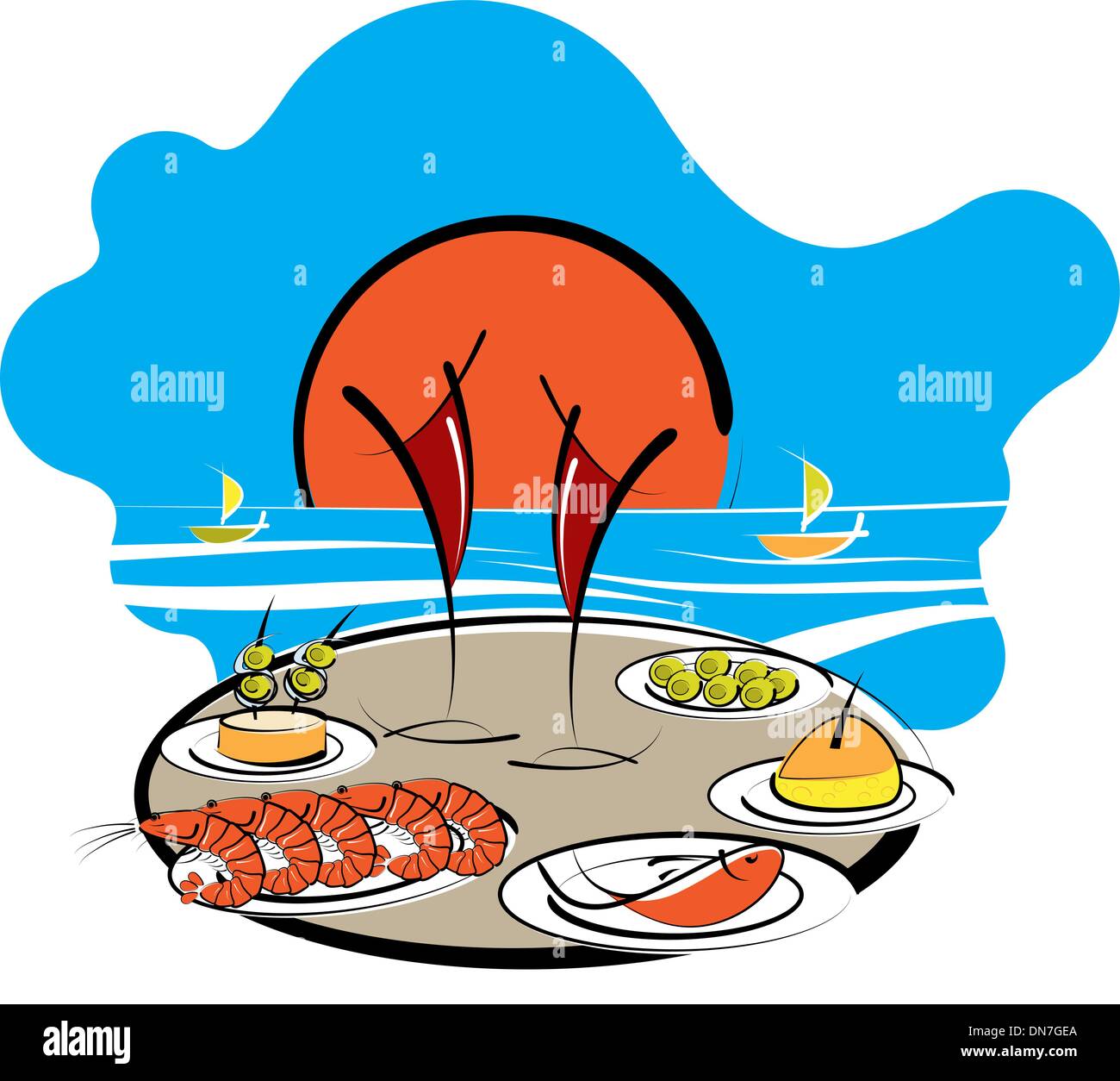 Traditional spanish omelet Stock Vector Images - Alamy