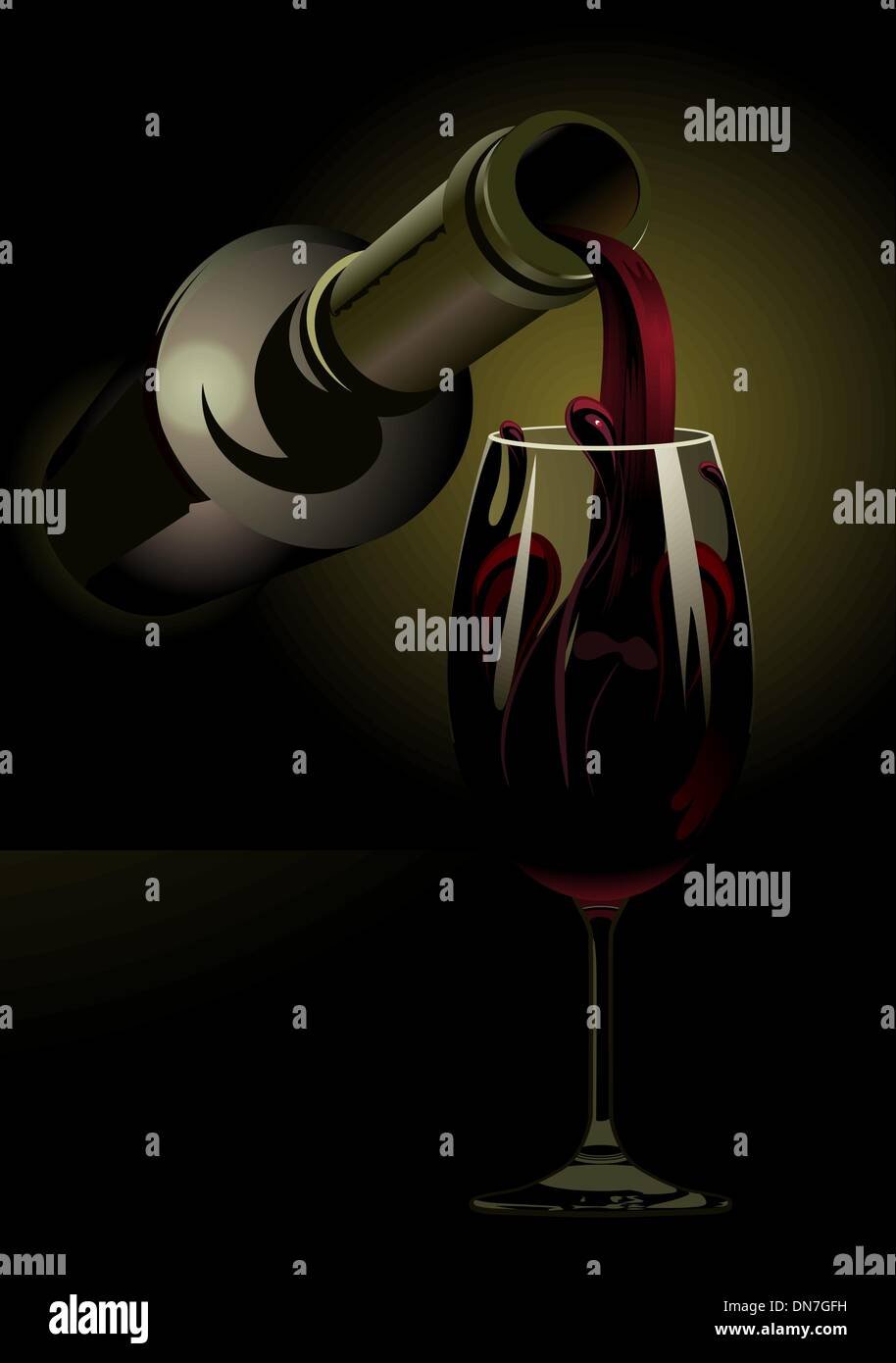 Pouring wine Stock Vector Images - Alamy