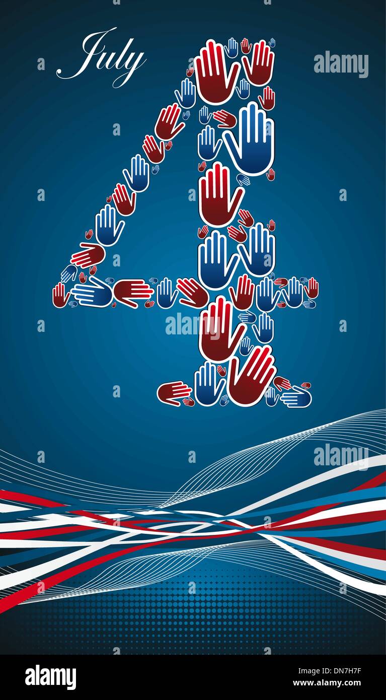 Independence day human hands shape Stock Vector Image & Art - Alamy