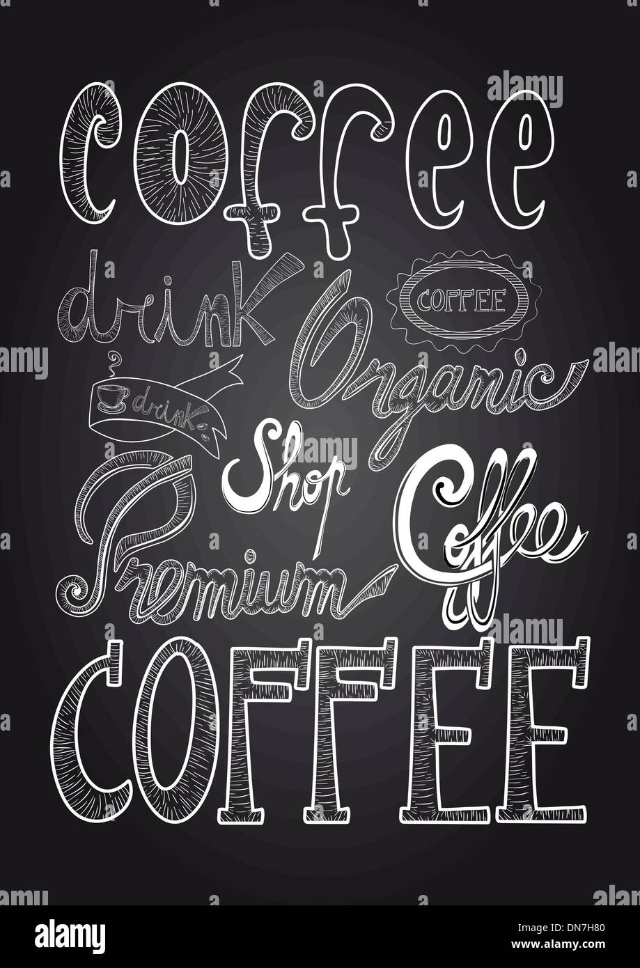 Coffee chalkboard illustration Stock Vector Image & Art - Alamy