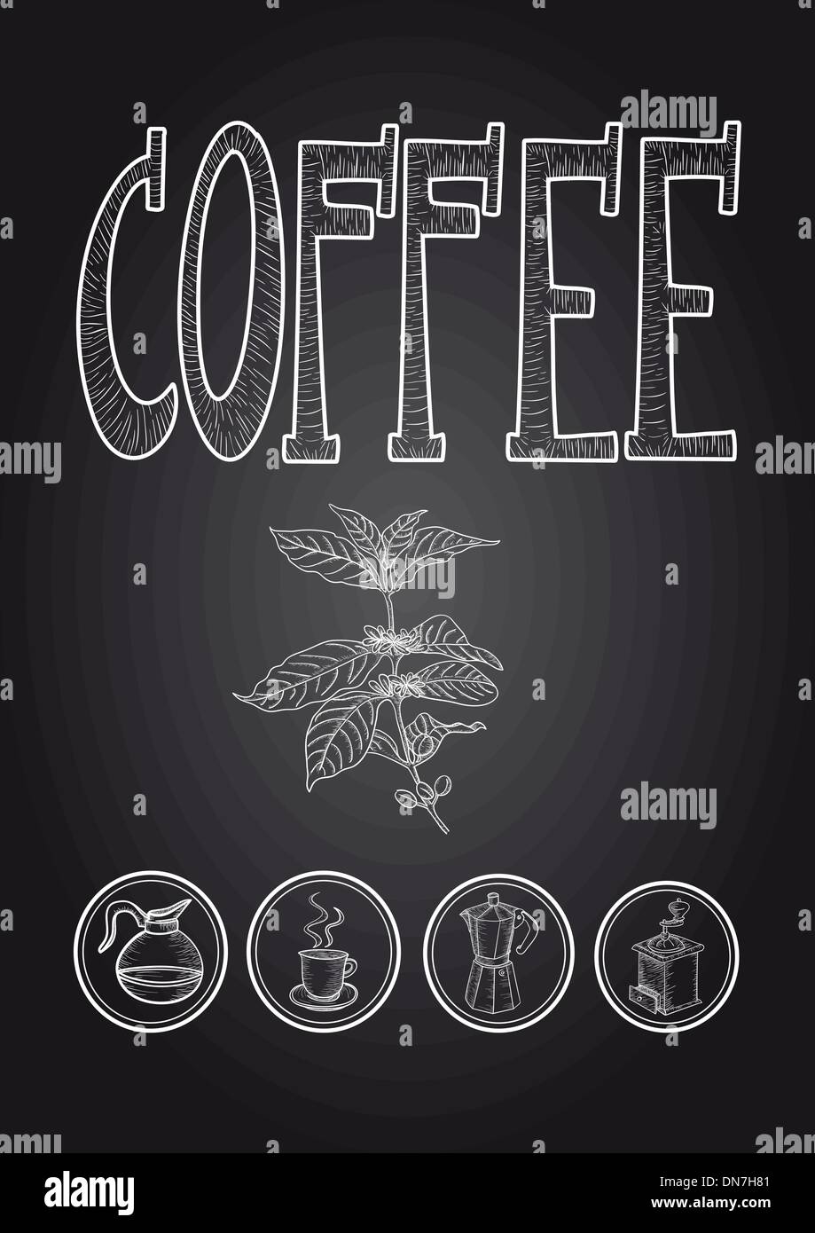 Coffee chalkboard illustration Stock Vector Image & Art - Alamy