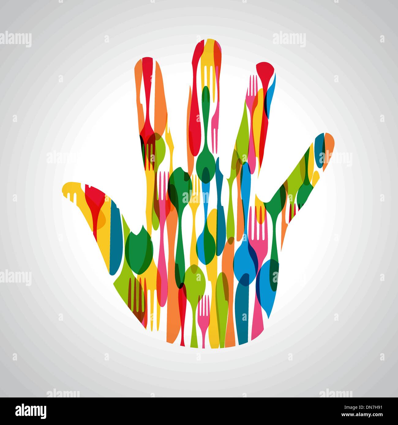 Cutlery hand shape illustration Stock Vector Image & Art - Alamy