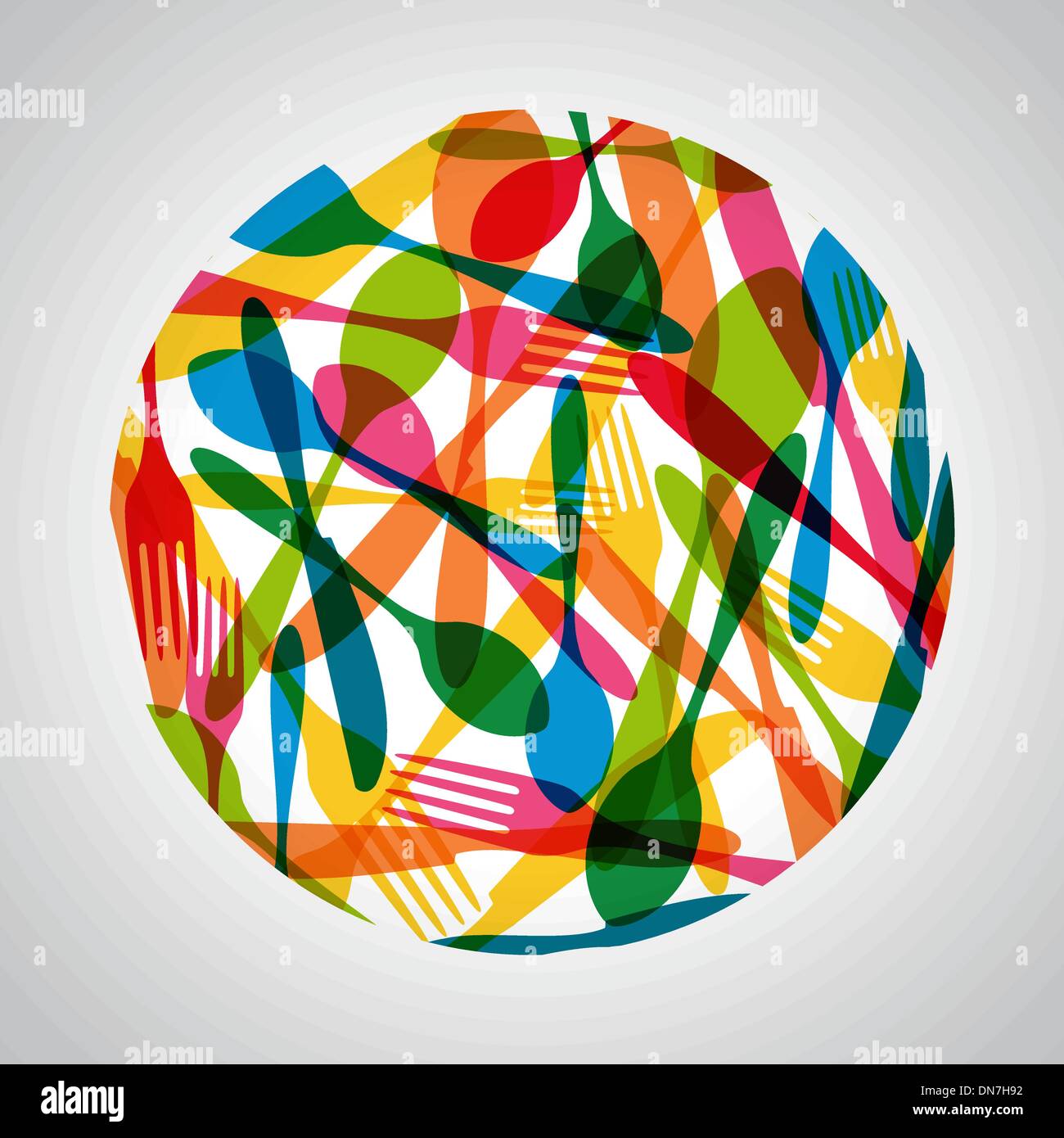 Cutlery circle shape illustration hi-res stock photography and images ...
