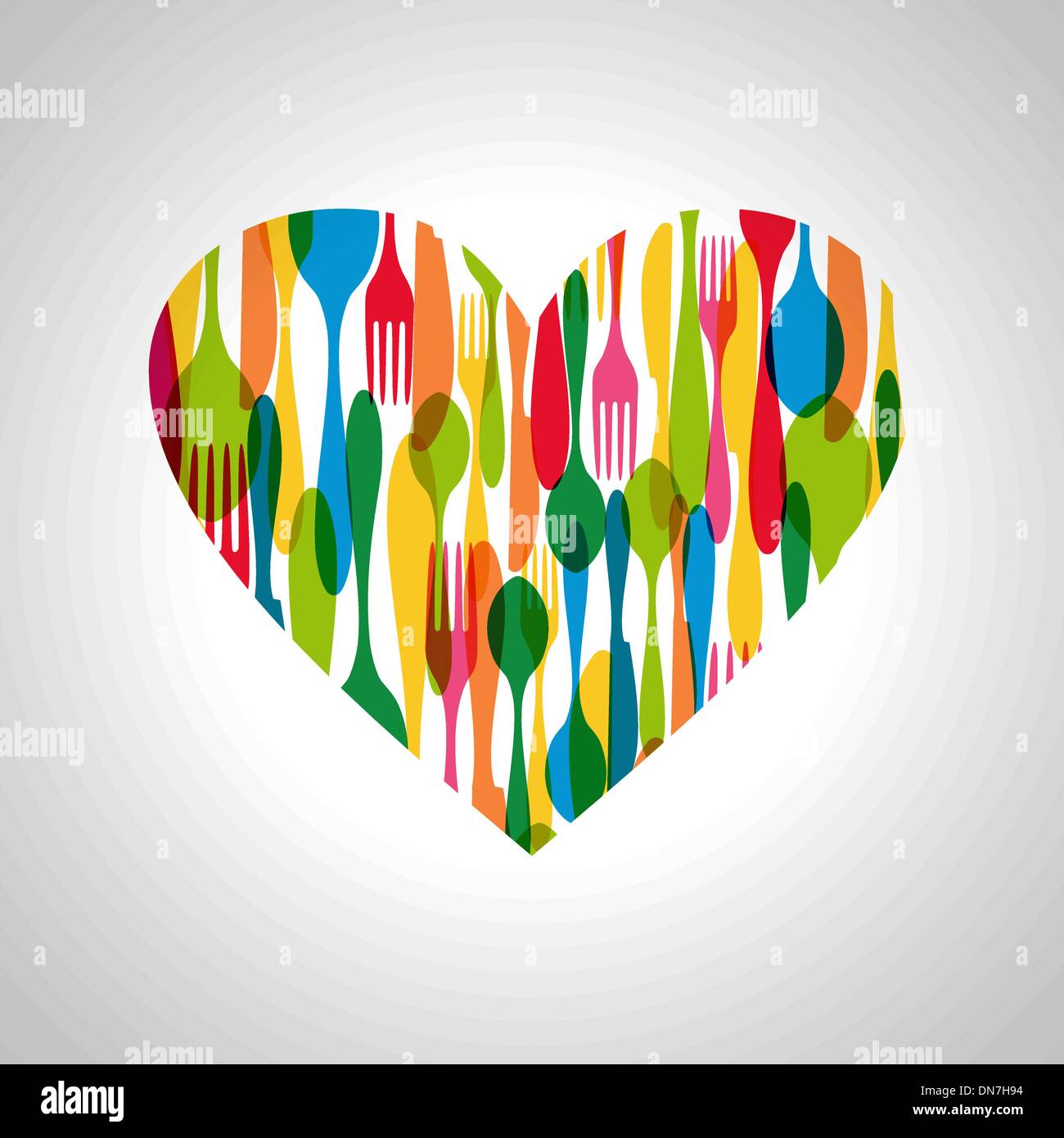 Cutlery heart shape illustration Stock Vector Image & Art - Alamy