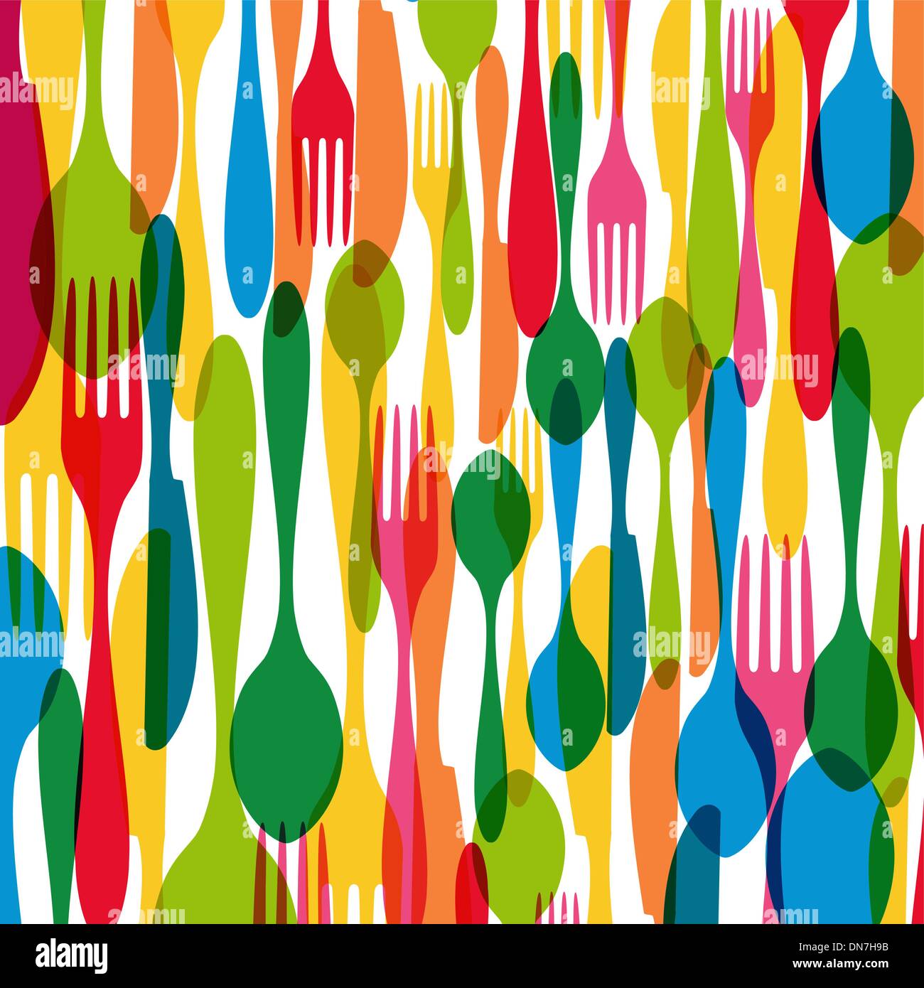 Colorful cutlery pattern Stock Vector Images - Alamy