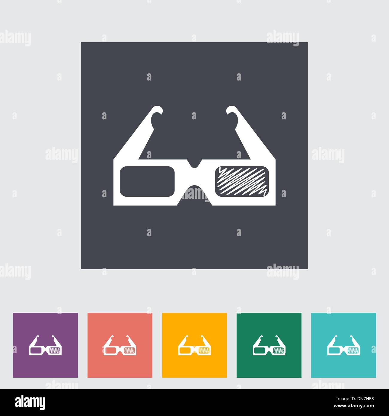 3D glasses single flat icon Stock Vector Image & Art - Alamy