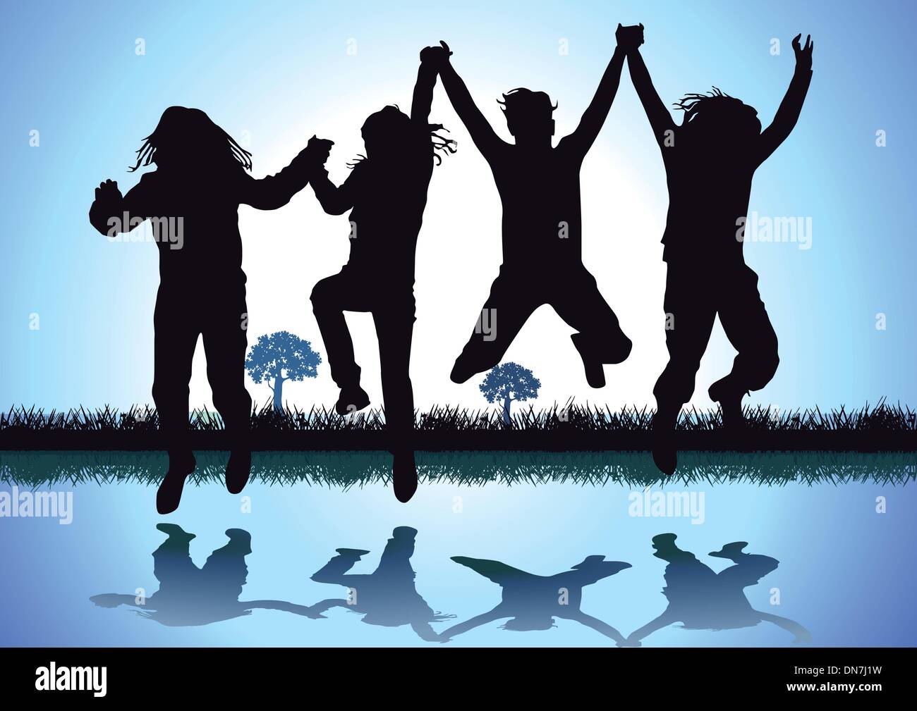 Children leap joy Stock Vector Images - Alamy