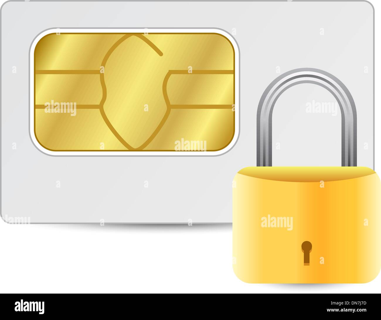 Sim card with golden lock Stock Vector Image & Art - Alamy