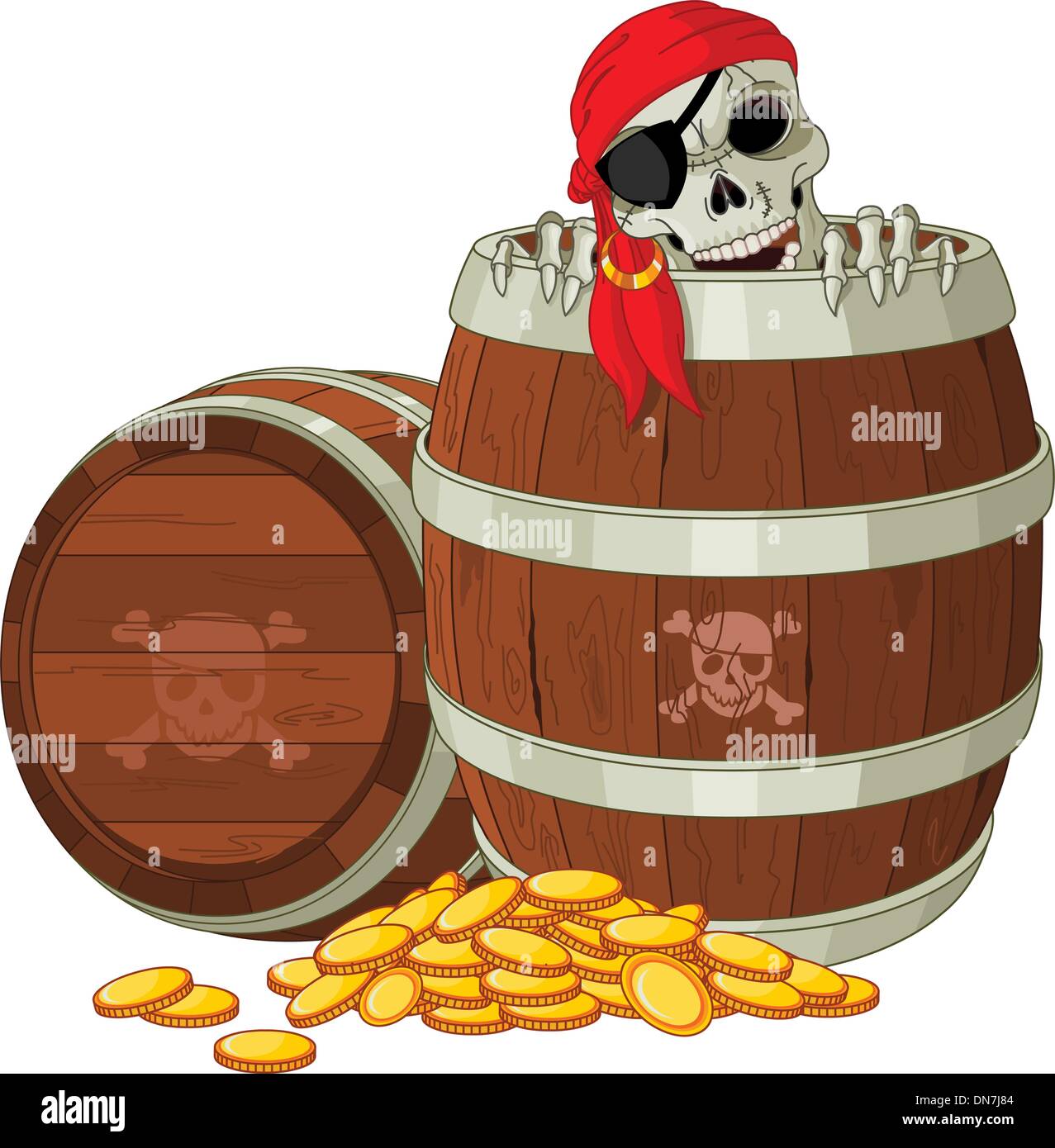 Wooden barrel pirate rum Stock Vector Images - Alamy