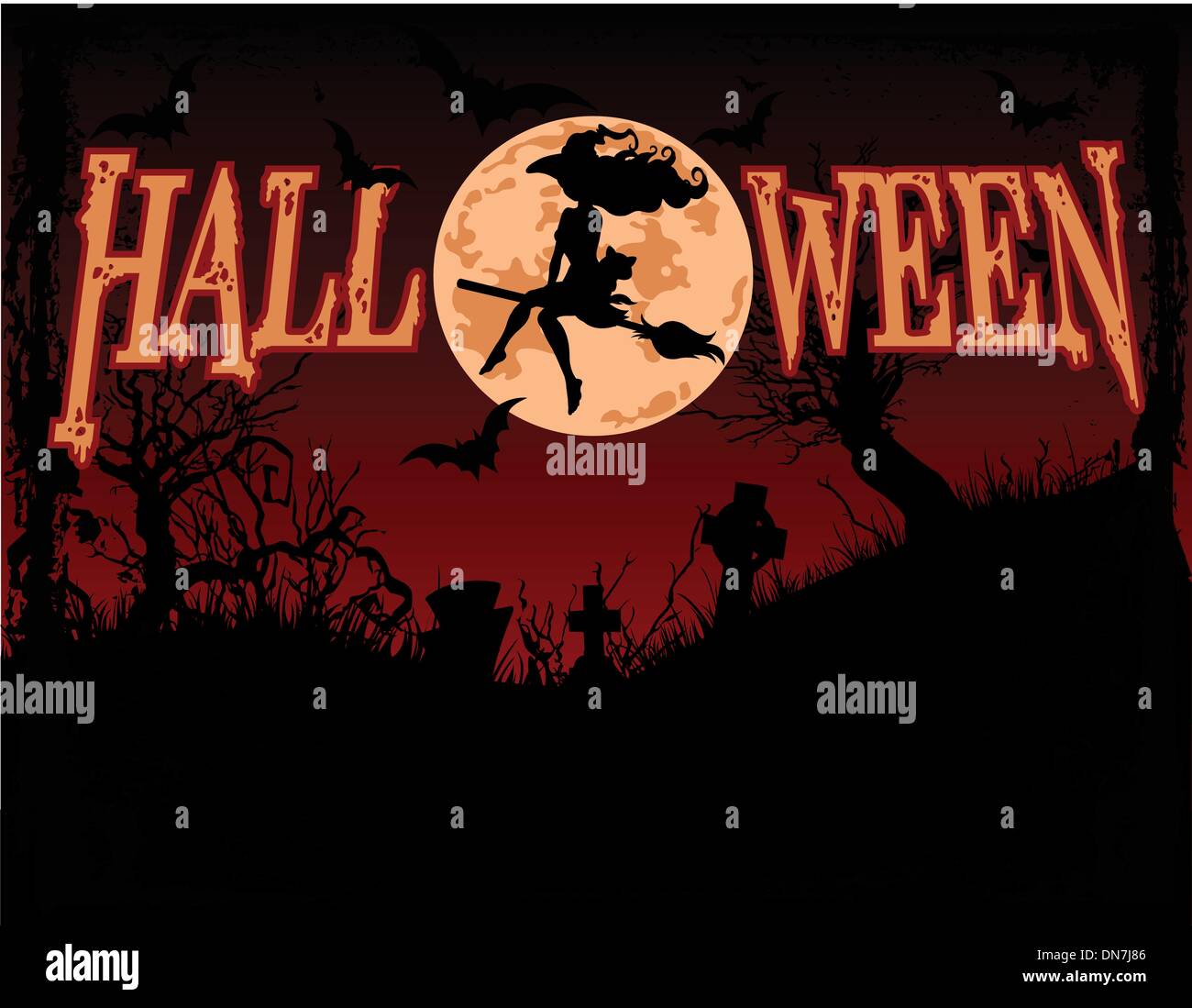 Dark creepy halloween background Stock Vector Images - Alamy