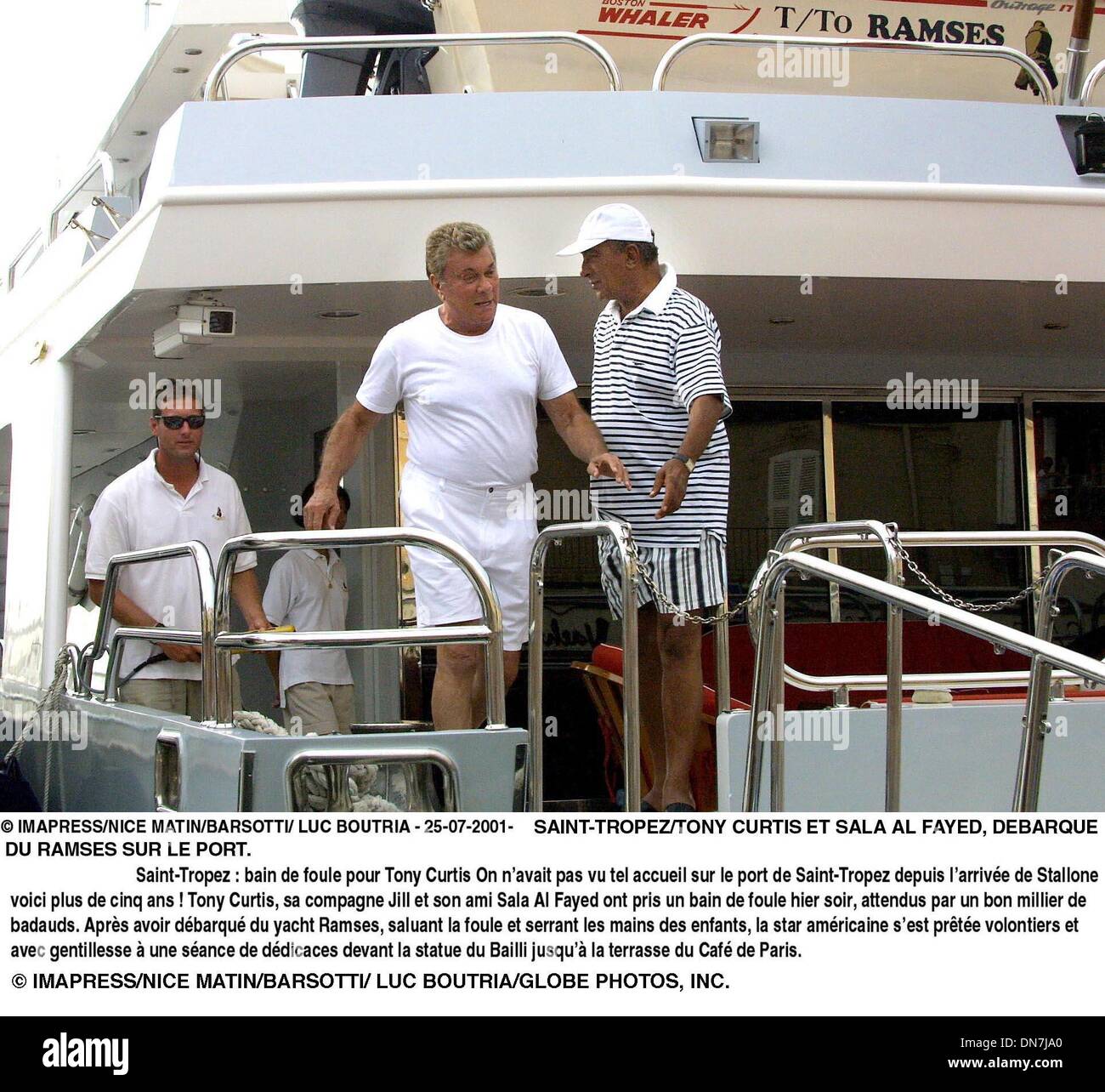 Jan. 19, 2001 - VARMATIN SAINT-TROPEZ/TONY CURTIS ET SALA AL FAYED ...