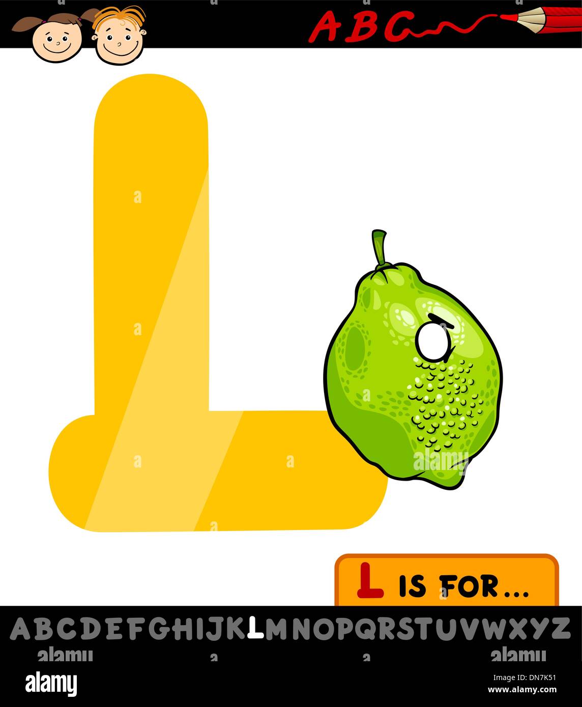 letter l with lime cartoon illustration Stock Vector Image & Art - Alamy