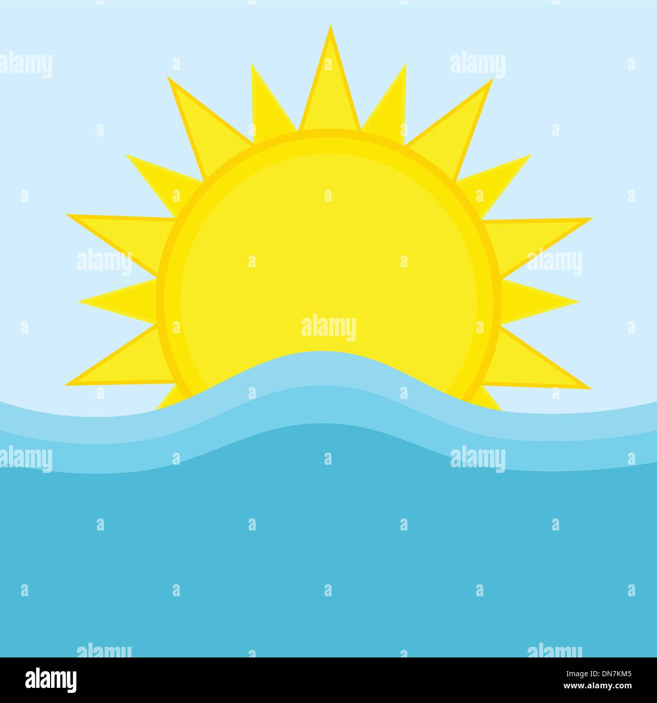 The sun and the ocean Stock Vector Images - Alamy