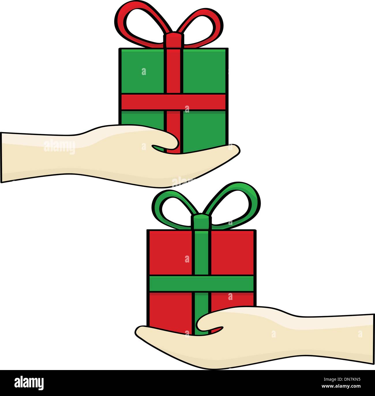 Gift exchange hand Stock Vector Images - Alamy