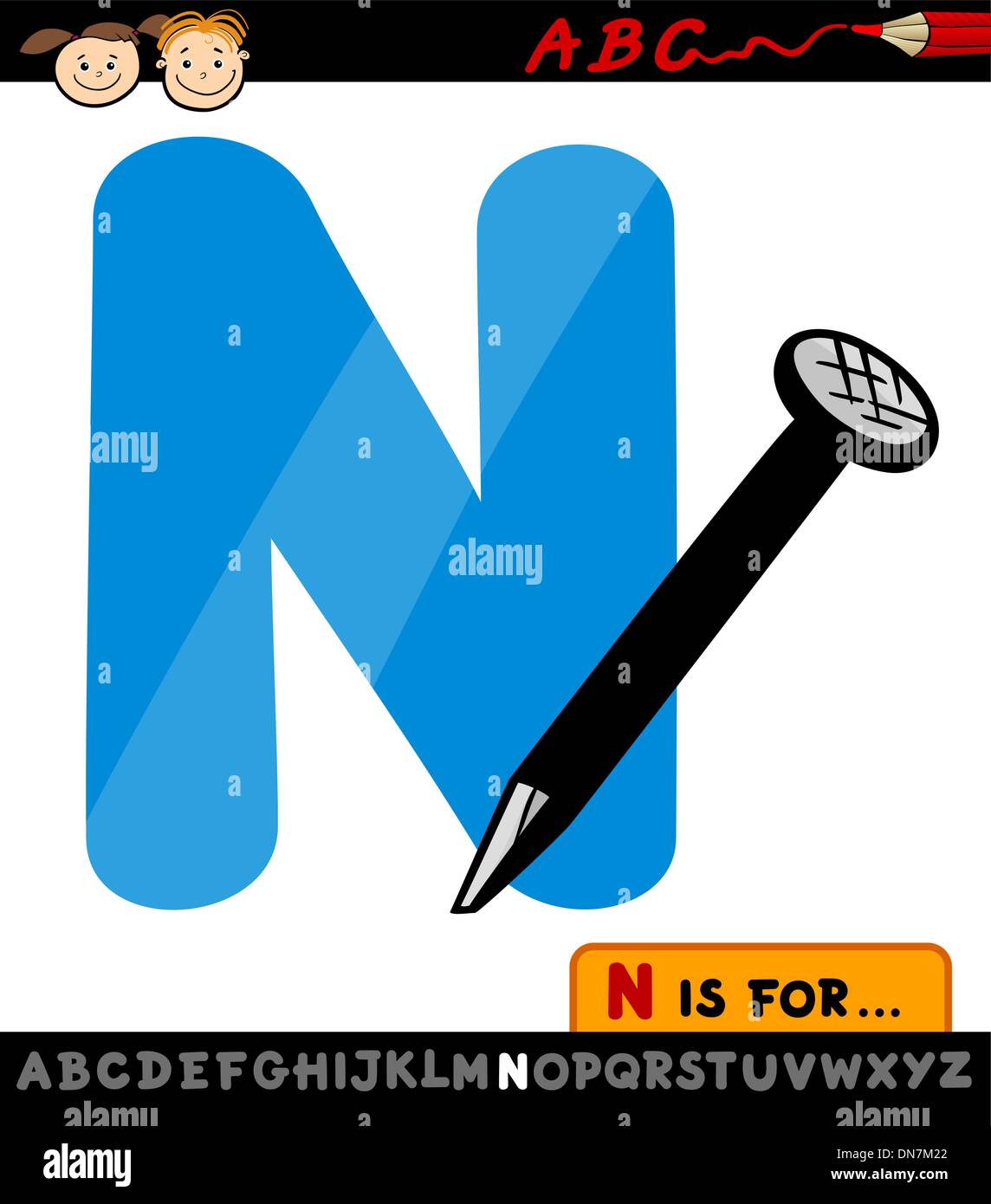 letter n with nail cartoon illustration Stock Vector Image & Art - Alamy