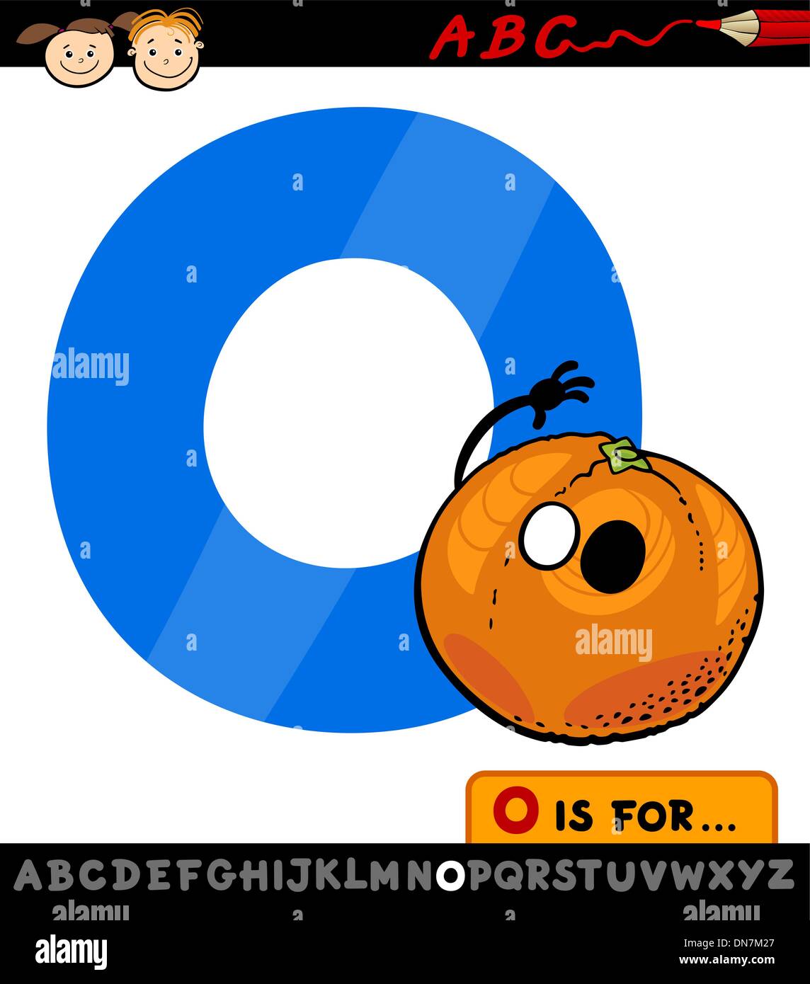 letter o with orange cartoon illustration Stock Vector Image & Art - Alamy