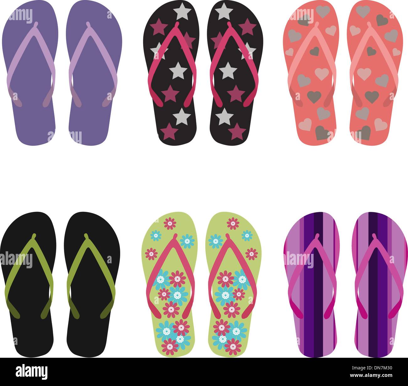 Flip flops set Stock Vector Image & Art - Alamy