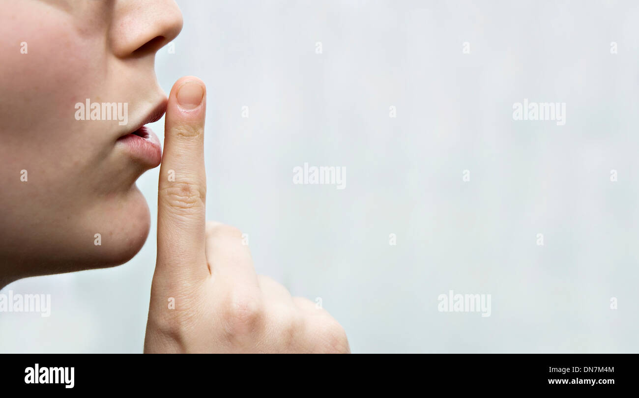 Shh Finger High Resolution Stock Photography and Images - Alamy