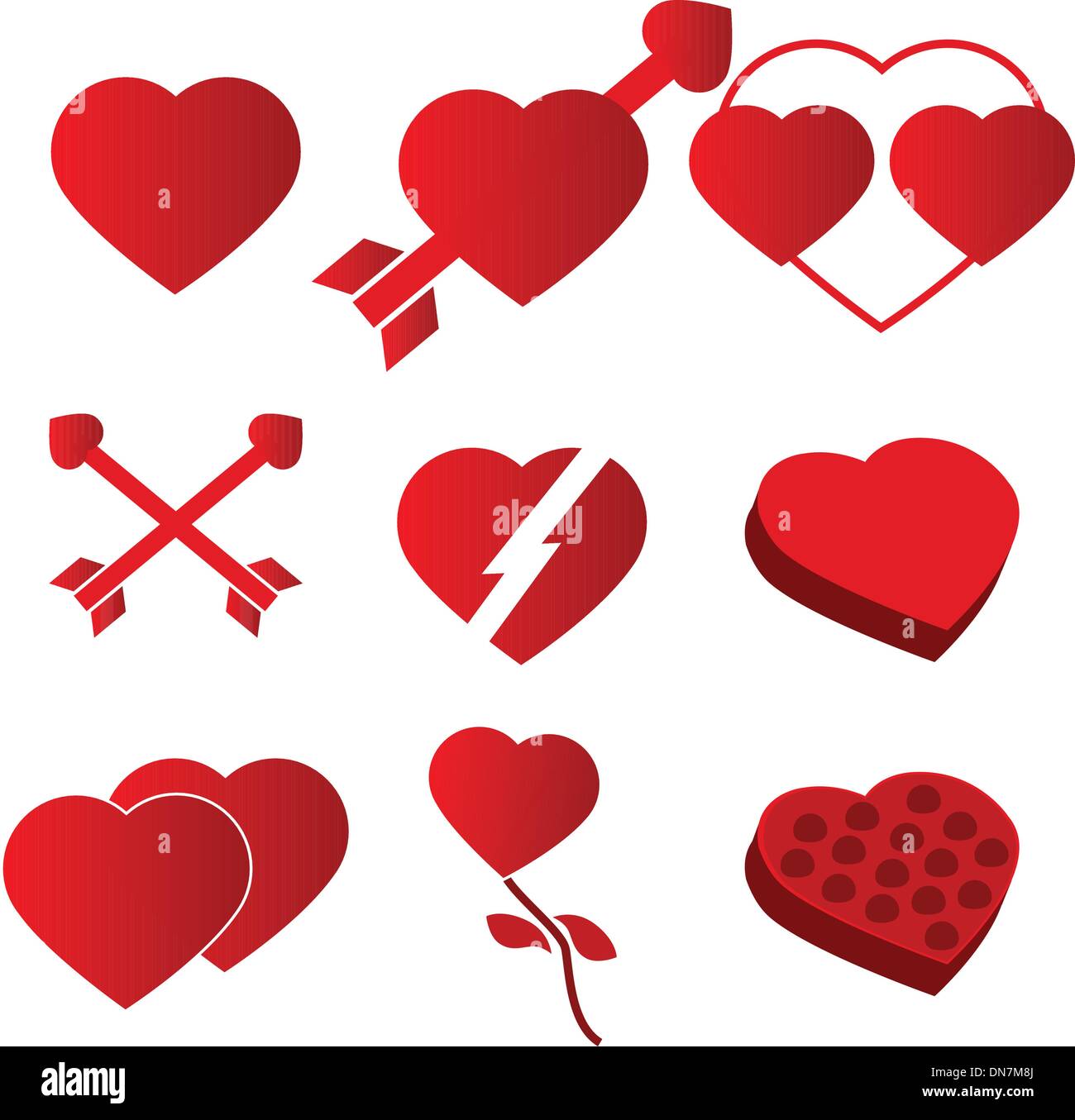 Heart icon set Stock Vector Image & Art - Alamy