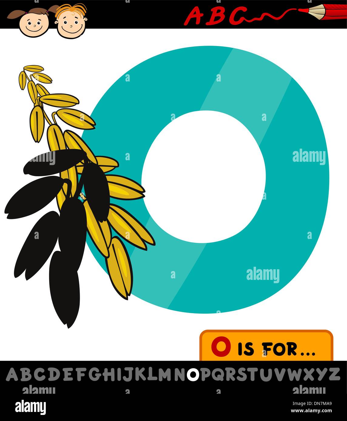 letter o with oat cartoon illustration Stock Vector Image & Art - Alamy