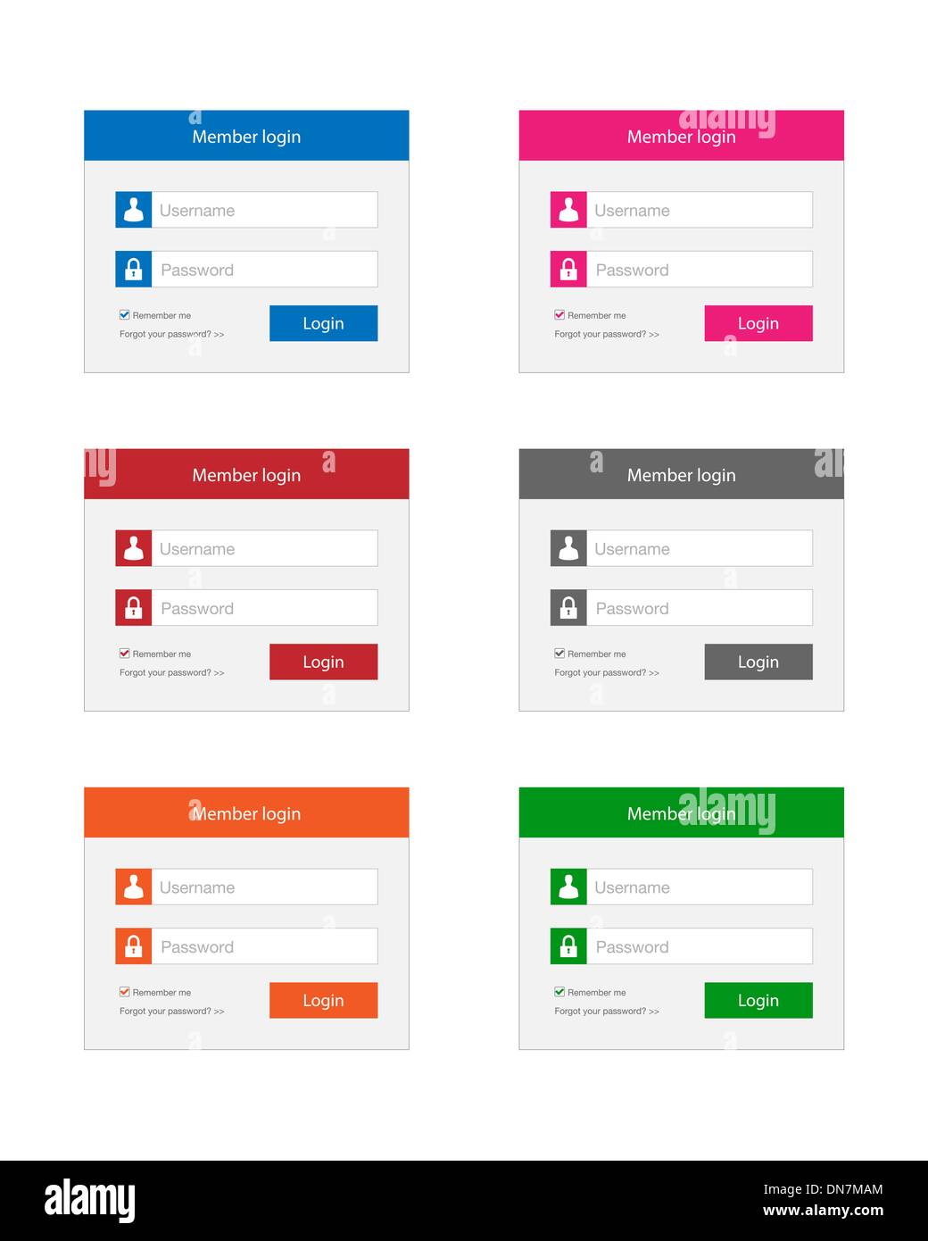 Gray login form hi-res stock photography and images - Alamy