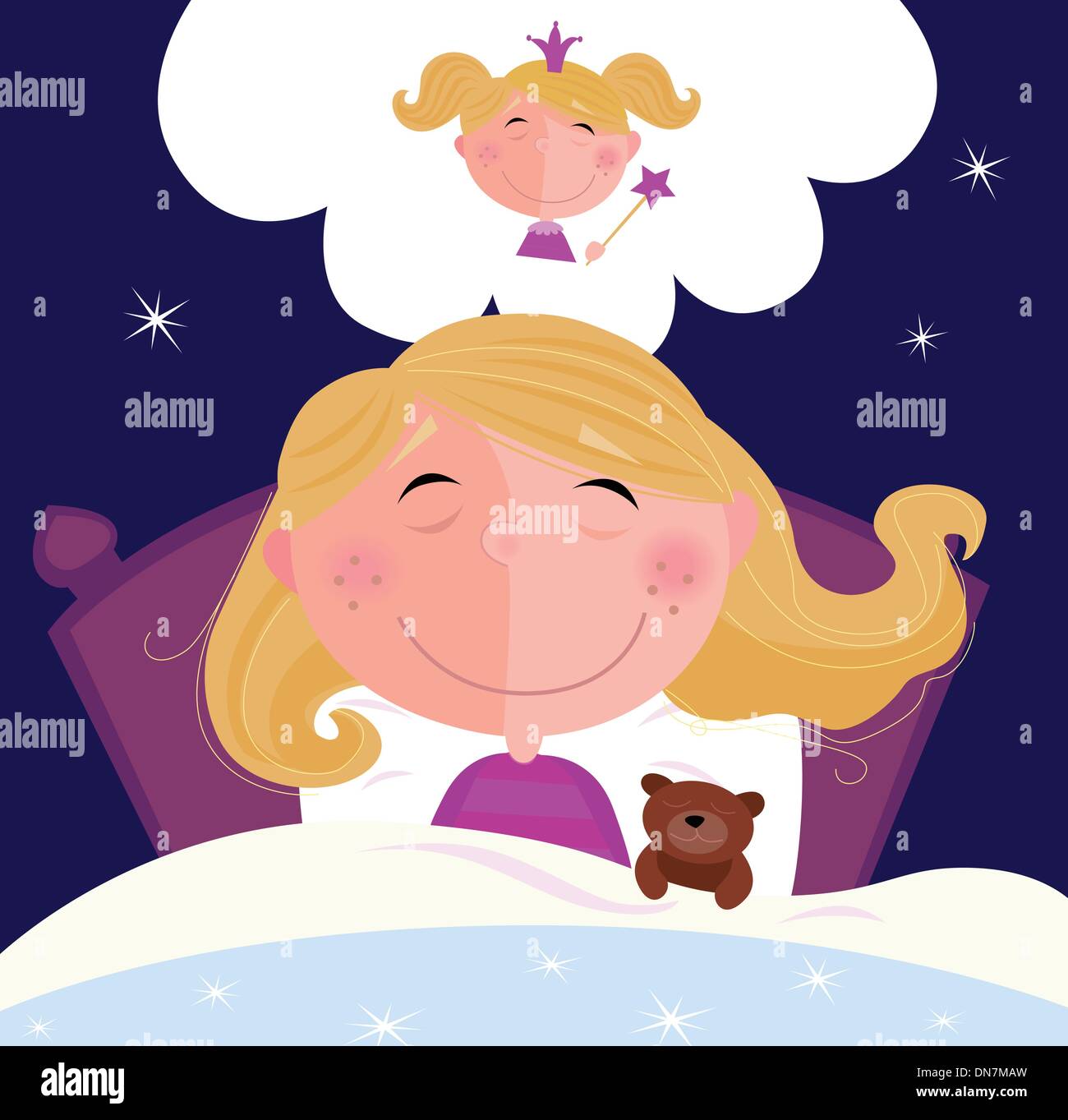 Blond girl sleeping Stock Vector Images - Alamy