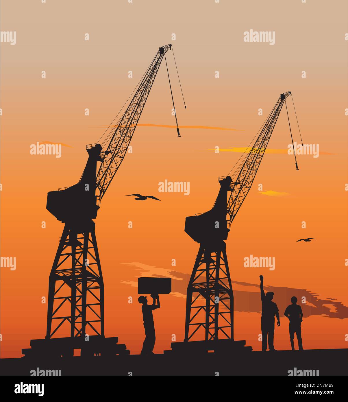 Harbour and dock cranes Stock Vector Images - Alamy
