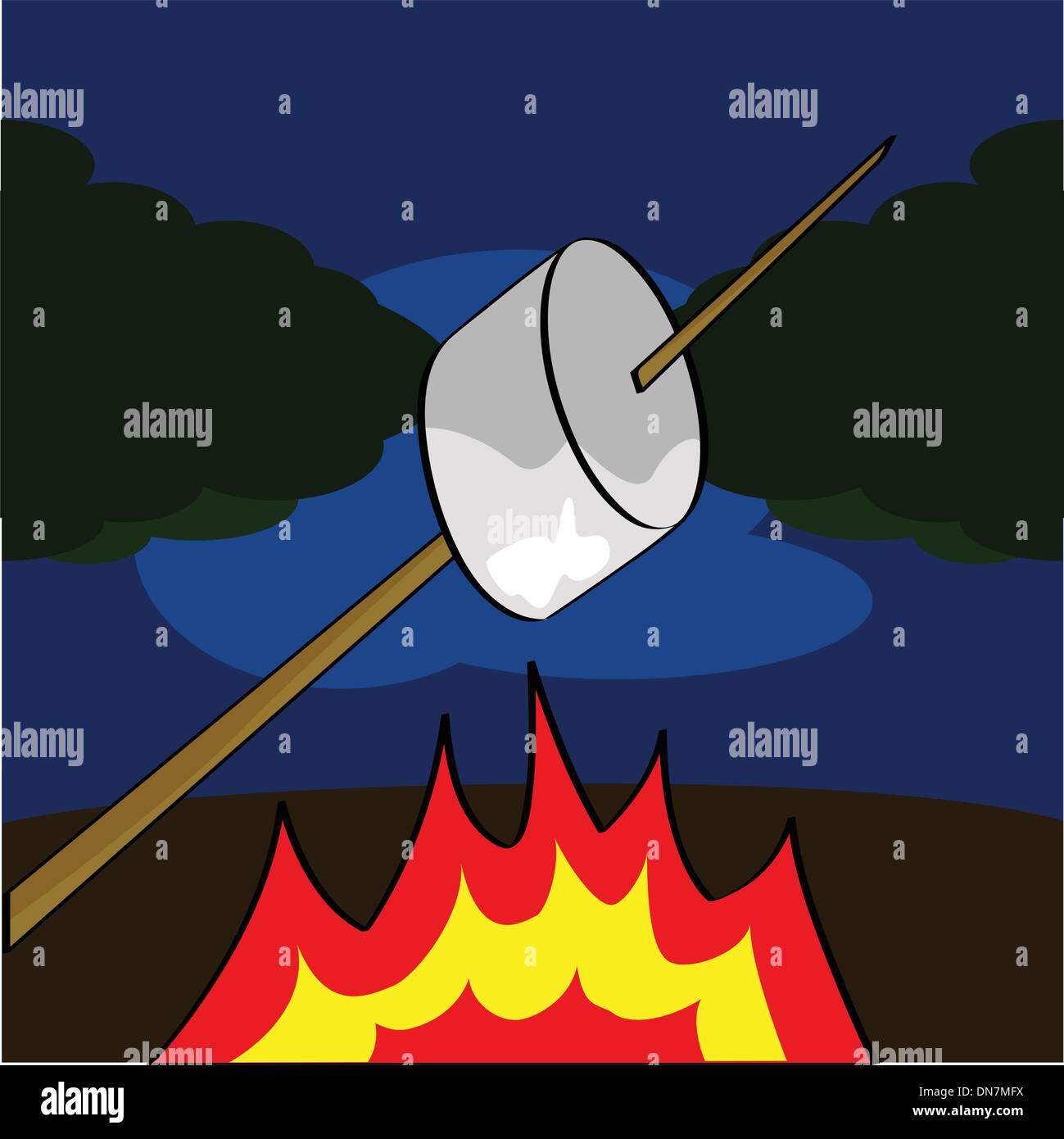 Roasting a marshmallow Stock Vector Image & Art - Alamy